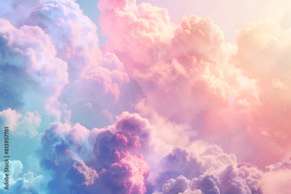 Holographic clouds as background. Holographic abstract background. Clouds, sky. Background for ...