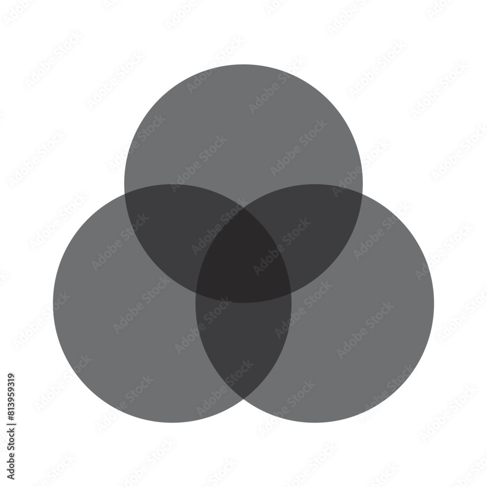 Venn Diagram Set Diagram Logic Diagram With Three Overlapping Circleseps10 Stock Vector