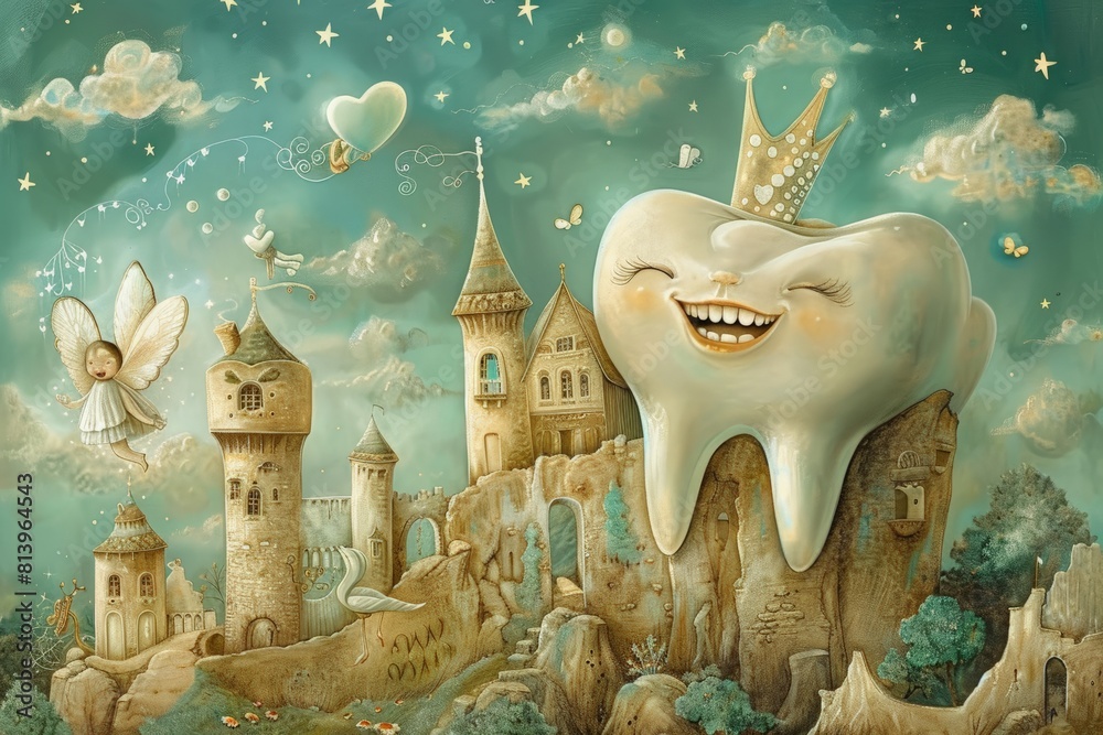 A fairy-tale themed illustration where kids learn about dental care ...