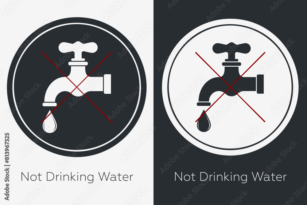 Vecteur Stock Not Drinking Water. Prohibition Sign: Drinking Water from ...