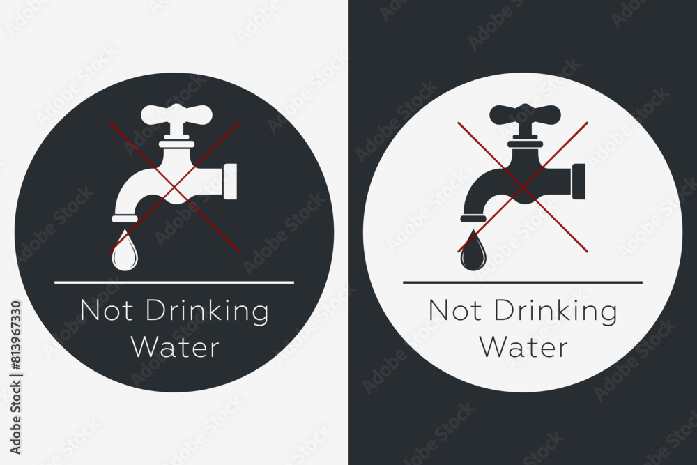 Not Drinking Water. Prohibition Sign: Drinking Water from this Tap is ...
