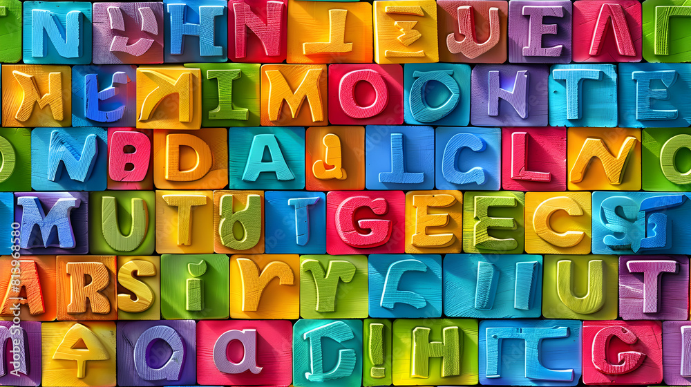 Vibrant and Educational Colorful Alphabet Tiles for Engaging Kids Rooms ...