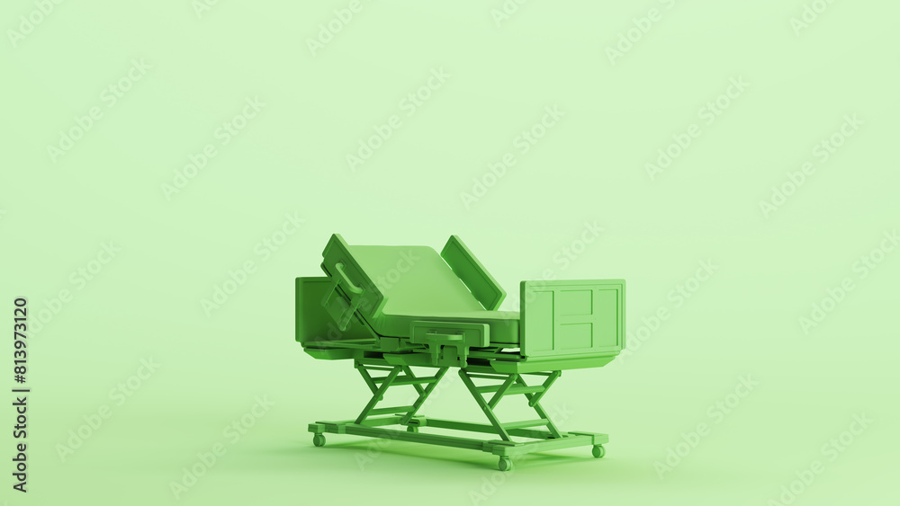 Green hospital bed modern adjustable nursing recovery ward mint ...