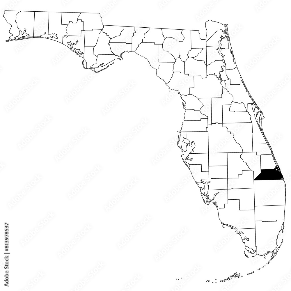 Map of Martin County in Florida state on white background. single ...