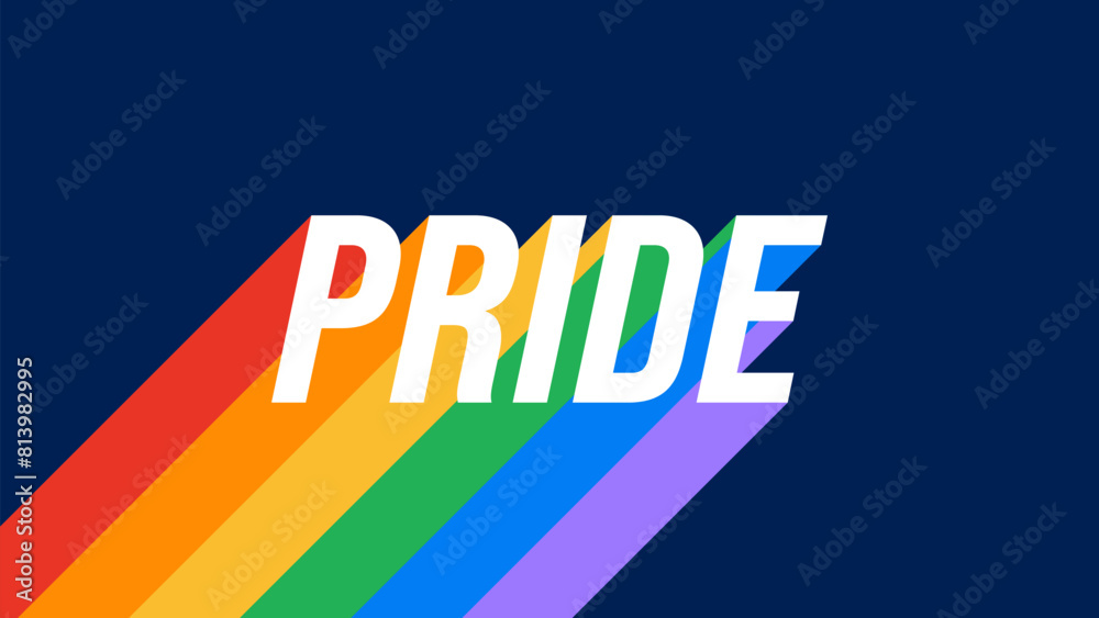 Pride Typography Banner. Bold Pride Text with LGBT Rainbow Flag Colors ...
