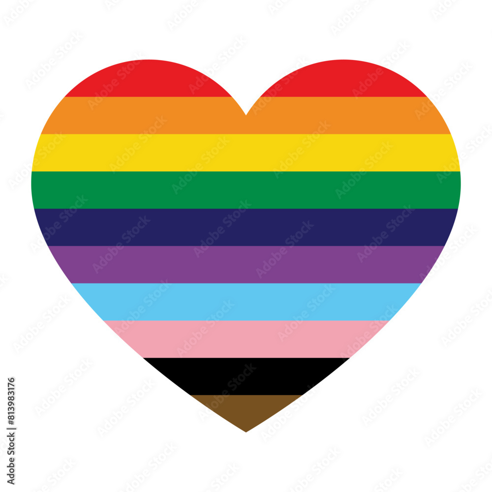 Pride Heart Vector. Love Heart Shape with LGBTQ+ Pride Flag Colours ...