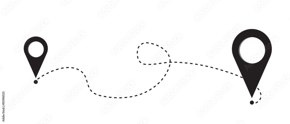 Location pin icon. start location end location icon on white background ...