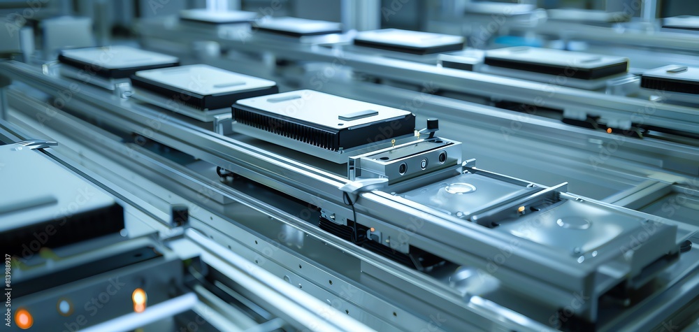 Solid state batteries manufacturing process, top view of energy storage ...