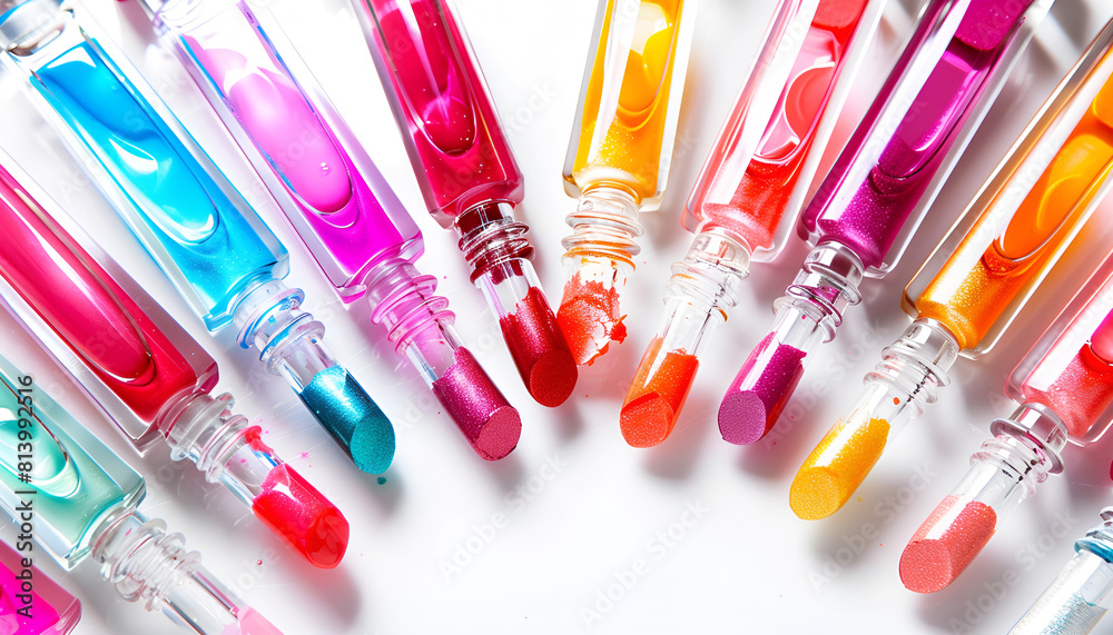 lip gloss texture composition isolated on white background. Cosmetic ...