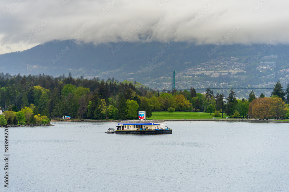 Vancouver, BC, Canada - April 28, 2024: The Chevron Coal Harbour Marina ...