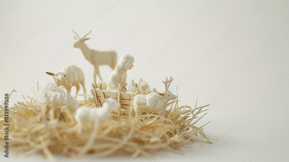 macro tilt-shift photography of tiny cardboard handmade figure of ...