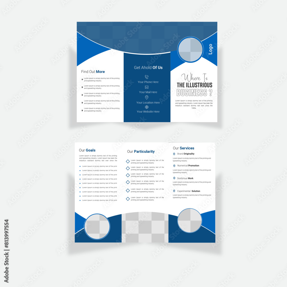 Elegant trifold brochure template Design with modern concept use for ...