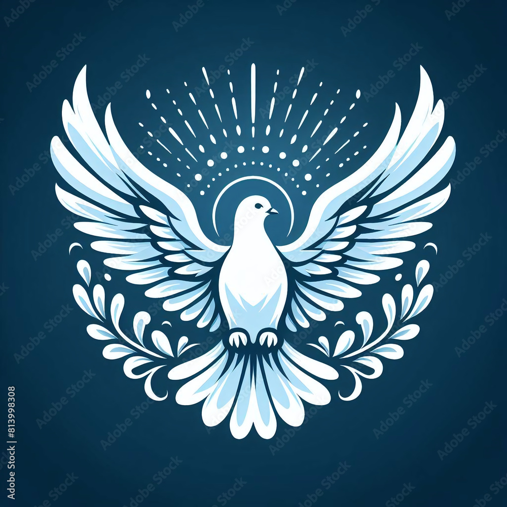 cute vector style illustration of white dove depicting the Holy Spirit ...