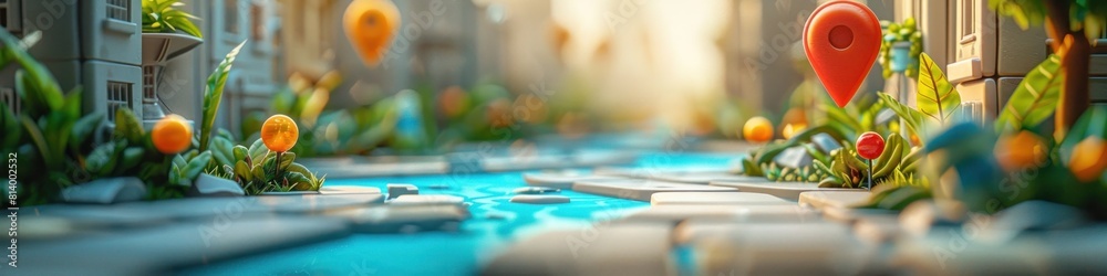 Discover hidden gems with a GPS map in 3D render style highlighting ...