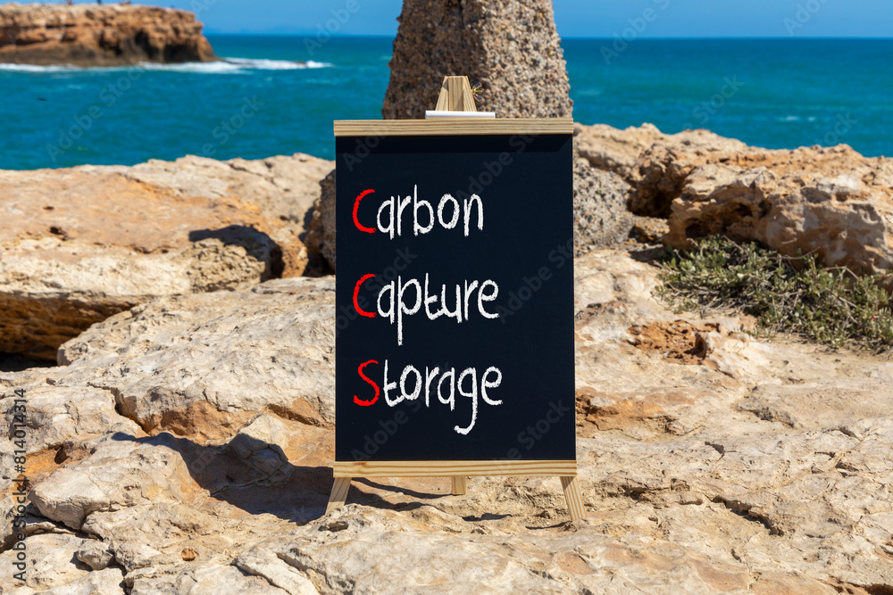 CCS Carbon capture storage symbol. Concept words CCS Carbon capture ...