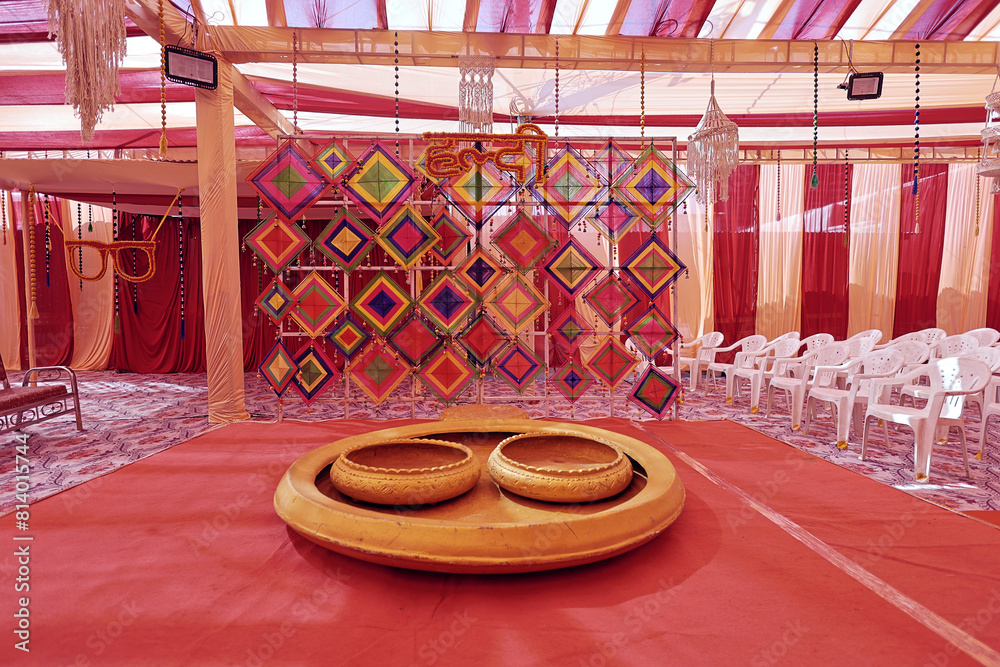 Colorful Festival Background, Indian wedding decor, yellow flower ...