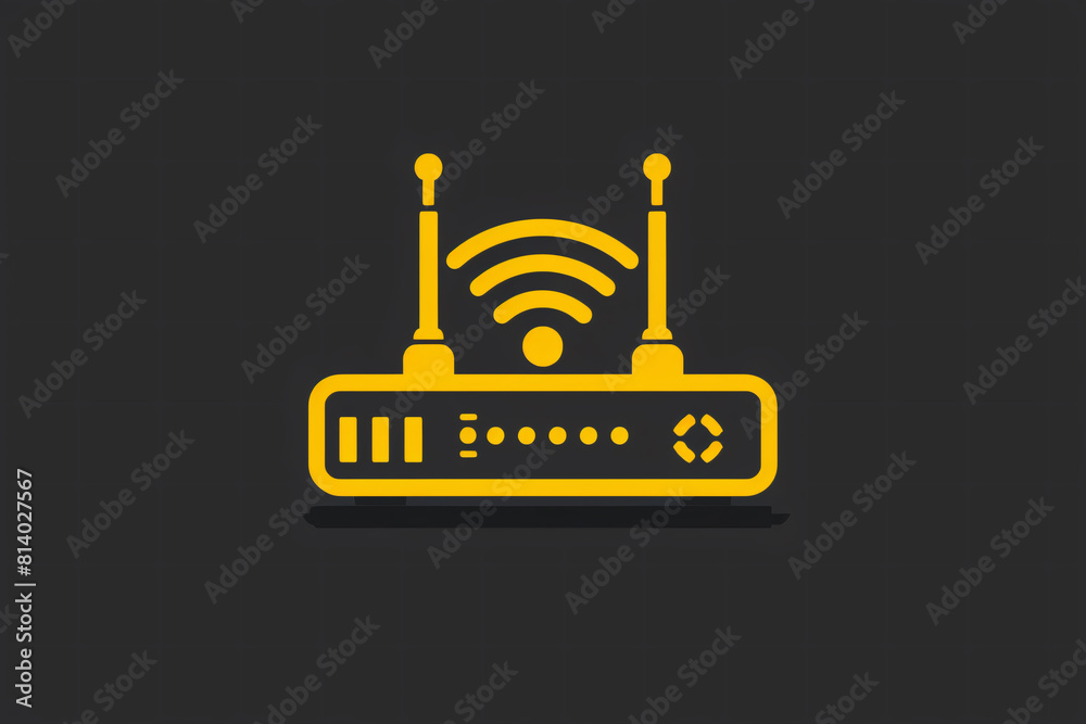 Icon yellow and gray for an Internet Gateway router or modem that can ...