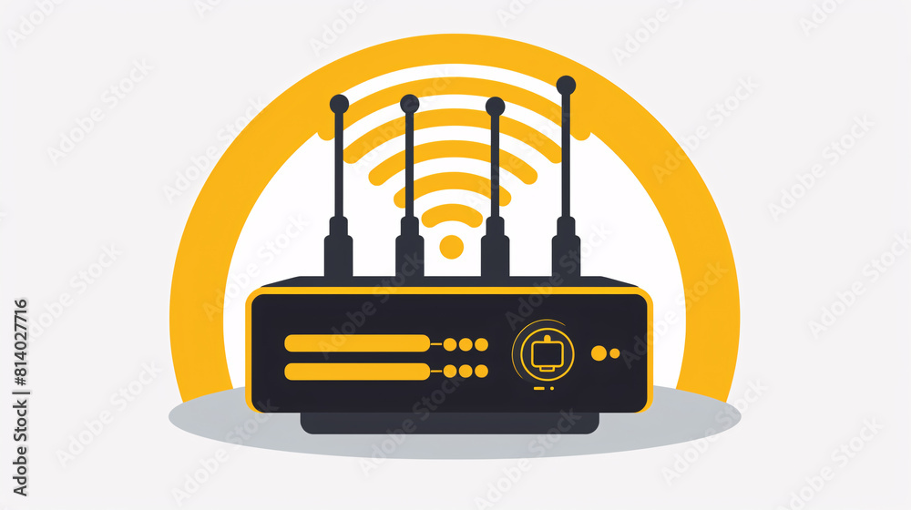 Icon yellow and gray for an Internet Gateway router or modem that can ...