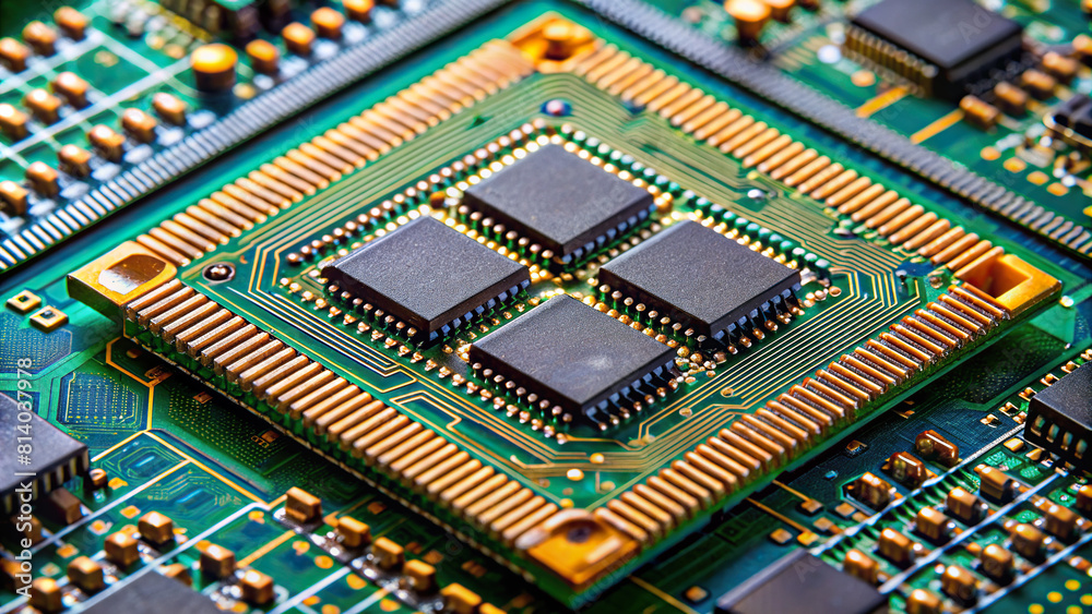 Extreme close-up of a NAND flash memory chip, revealing the densely ...