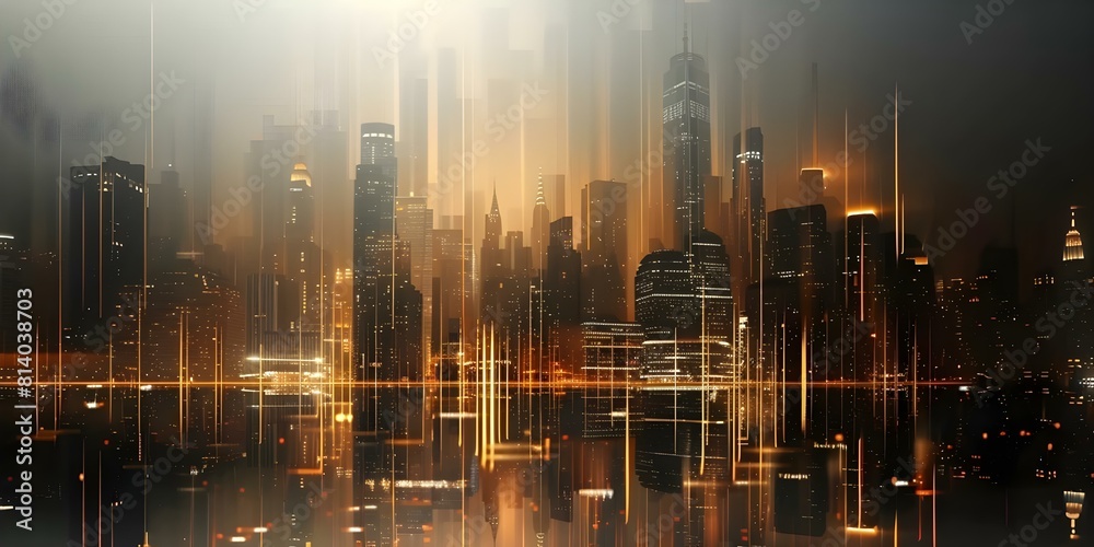 Creating a Virtual k Cityscape Collage with Looping Lights Overlay for an Animated Background ...