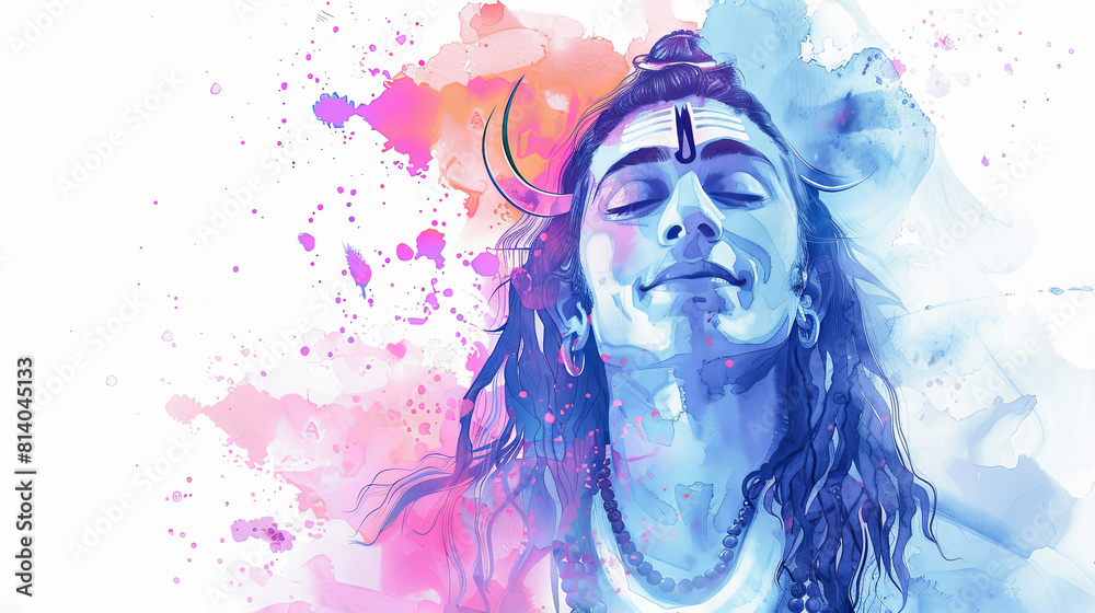Beautiful digital painting of lord Shiva, the protector, with a kind ...