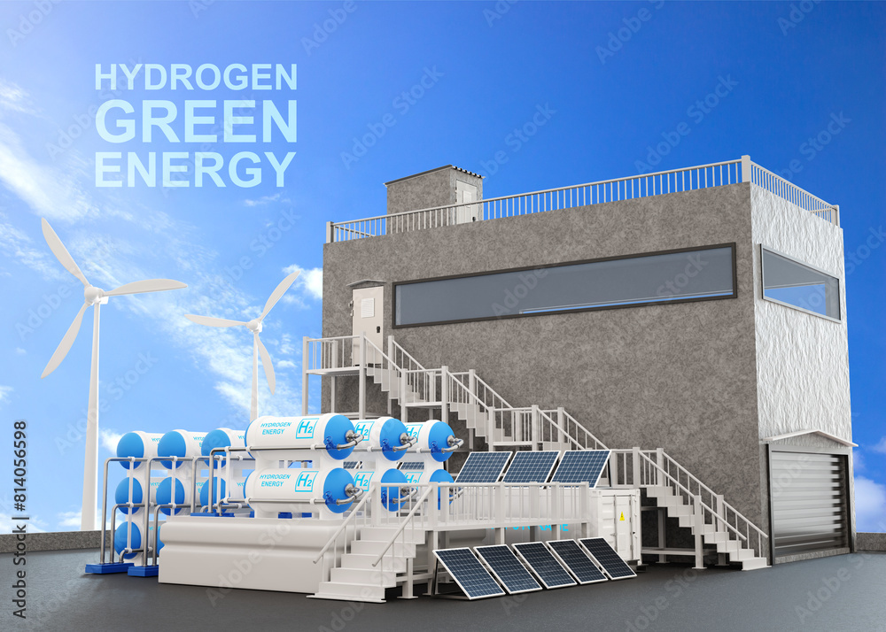 Hydrogen energy plant concept. Hydrogen gas pipeline for clean ...