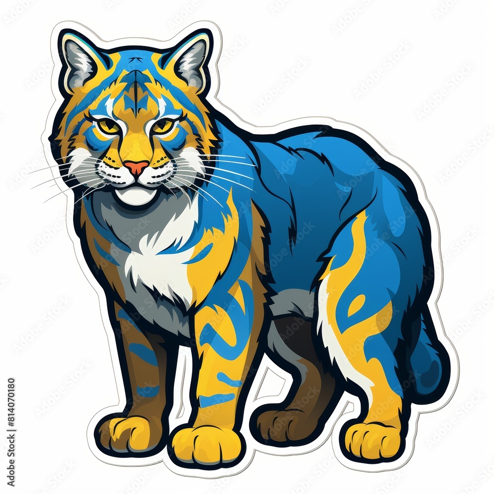 Cartoon Bobcat Sticker Design Generative AI Stock Illustration | Adobe ...