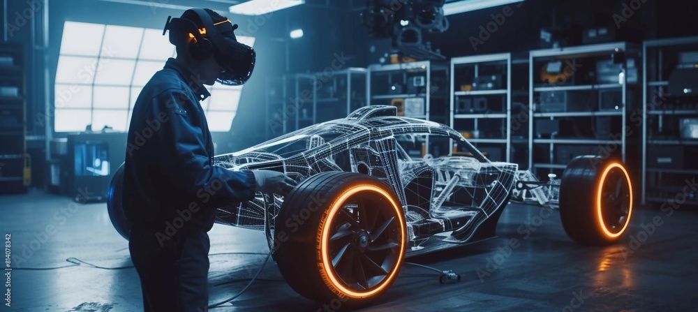 Sustainable Industrial Design: Portrait of Modern Automotive Engineer ...