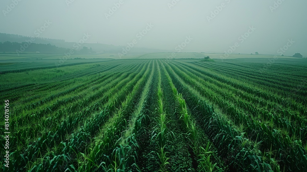 Fields of crops stretch as far as the eye can see, representing the ...