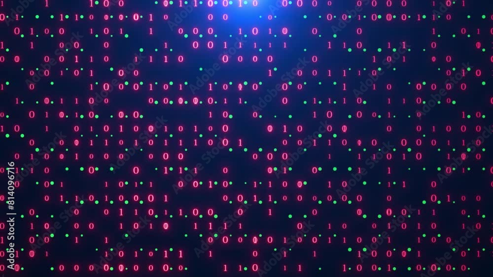 Digital Computer Red Binary Code Animated On Black Background. Computer ... Digital Computer Red Binary Code Animated On Black Background. Computer ...