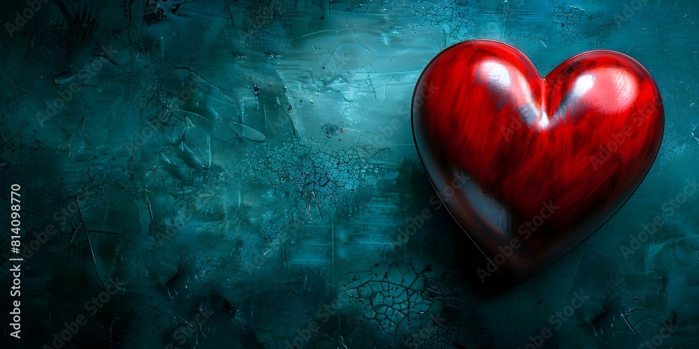 Symbolism of Red Heart Silhouette Against Black Background in the ...