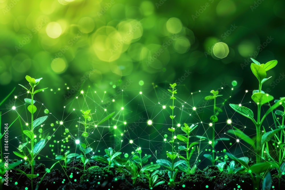 Environmental sciences vector banner with eco molecular, biotech ...