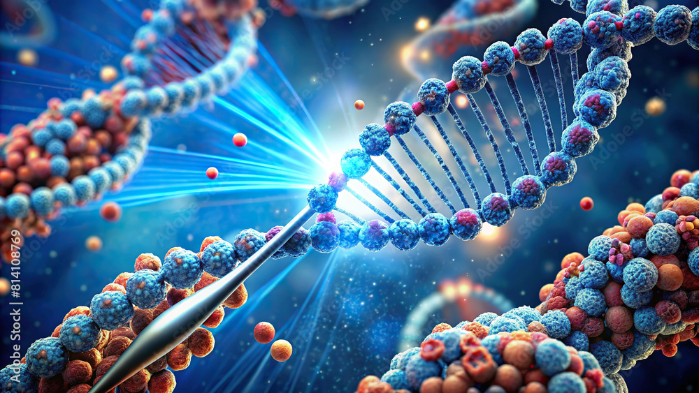 An illustration of a gene editing process with CRISPR-Cas9 ...