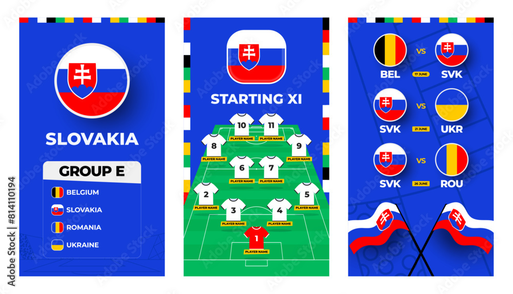Slovakia team football 2024 vertical banner set for social media ...