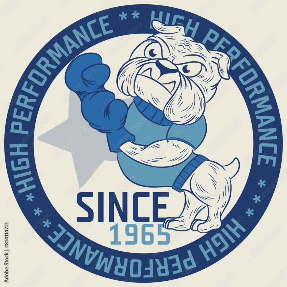 bulldog fighter with gloves athlete mixed martial arts boxing MMA ...