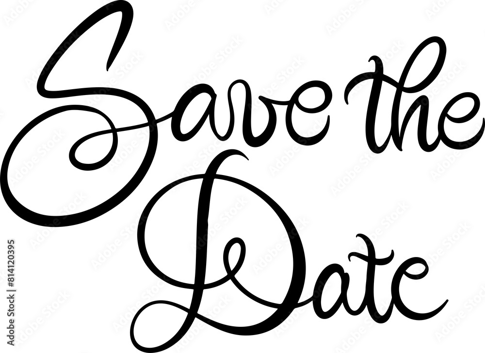 Calligaphy Save the Date. Copperplate font script. Vintage Hand written ...