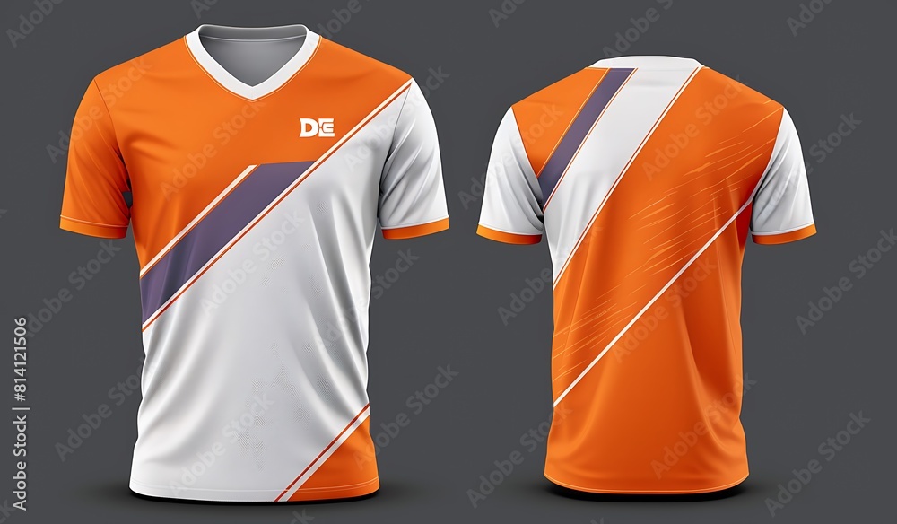 Handball jersey design template vector illustration with an orange and ...
