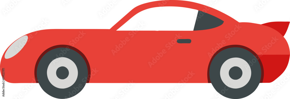 Roadster Cartoon Car Icon Red and Black Outlined, Sports Car, Supercar ...