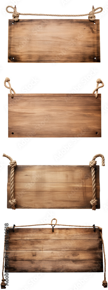 Rustic Wooden Signs Suspended by Ropes, Versatile and Clear-Backed for ...