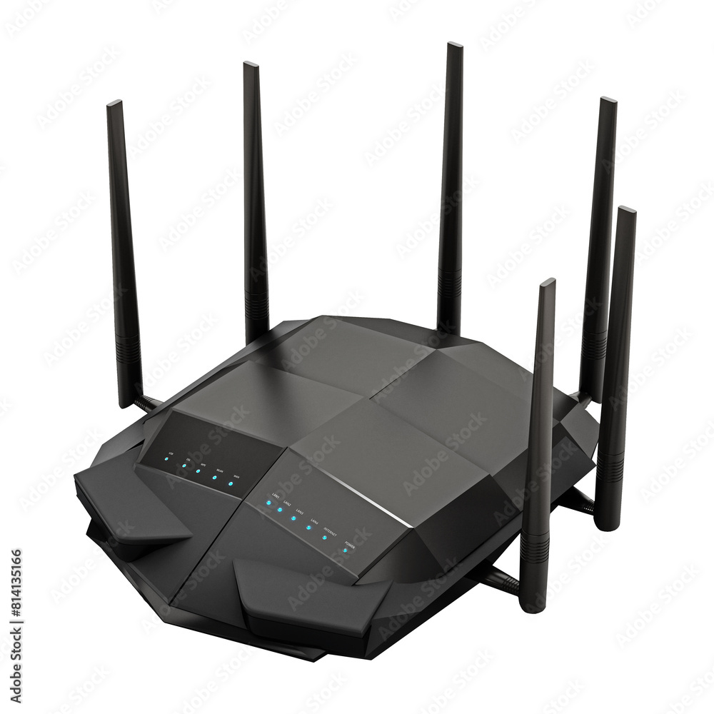 High speed wireless wi-fi black router, modem or range extender with ...