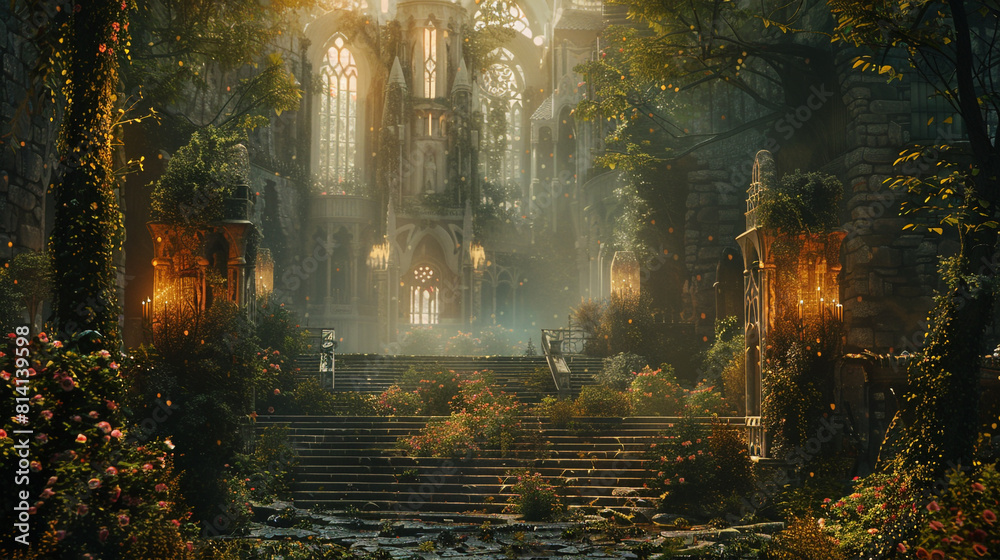 Studio background depicted as a scene from a fantasy novel Stock ...