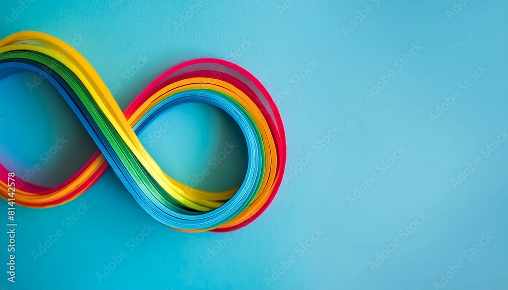 World autism awareness day background. Rainbow colored infinity symbol ...