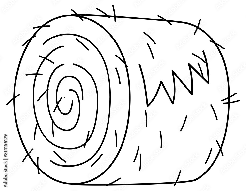 Cartoon scene with farm stack or roll of hay nature harvest agriculture ...