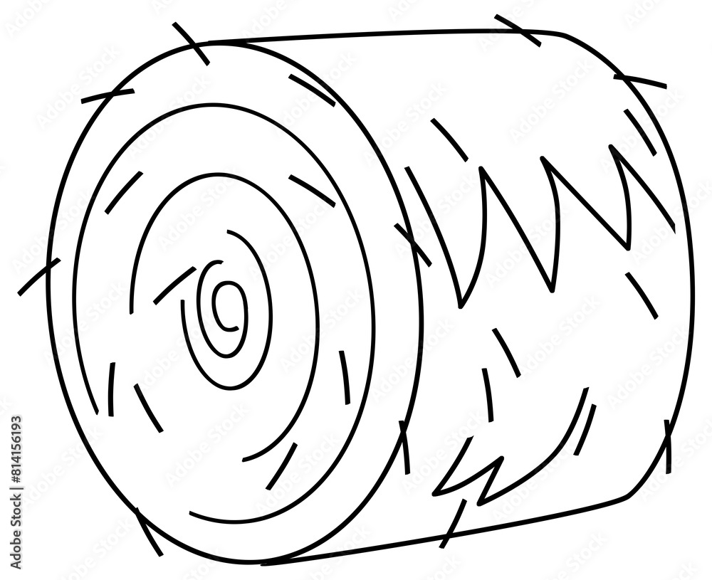 Cartoon scene with farm stack or roll of hay nature harvest agriculture ...