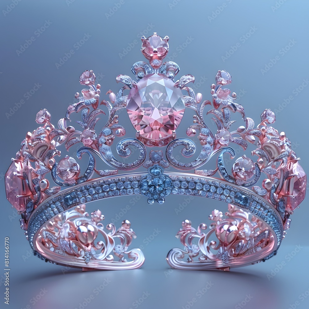 D Render Diamond Tiara Regal Ornament for Royalty Theme in ...