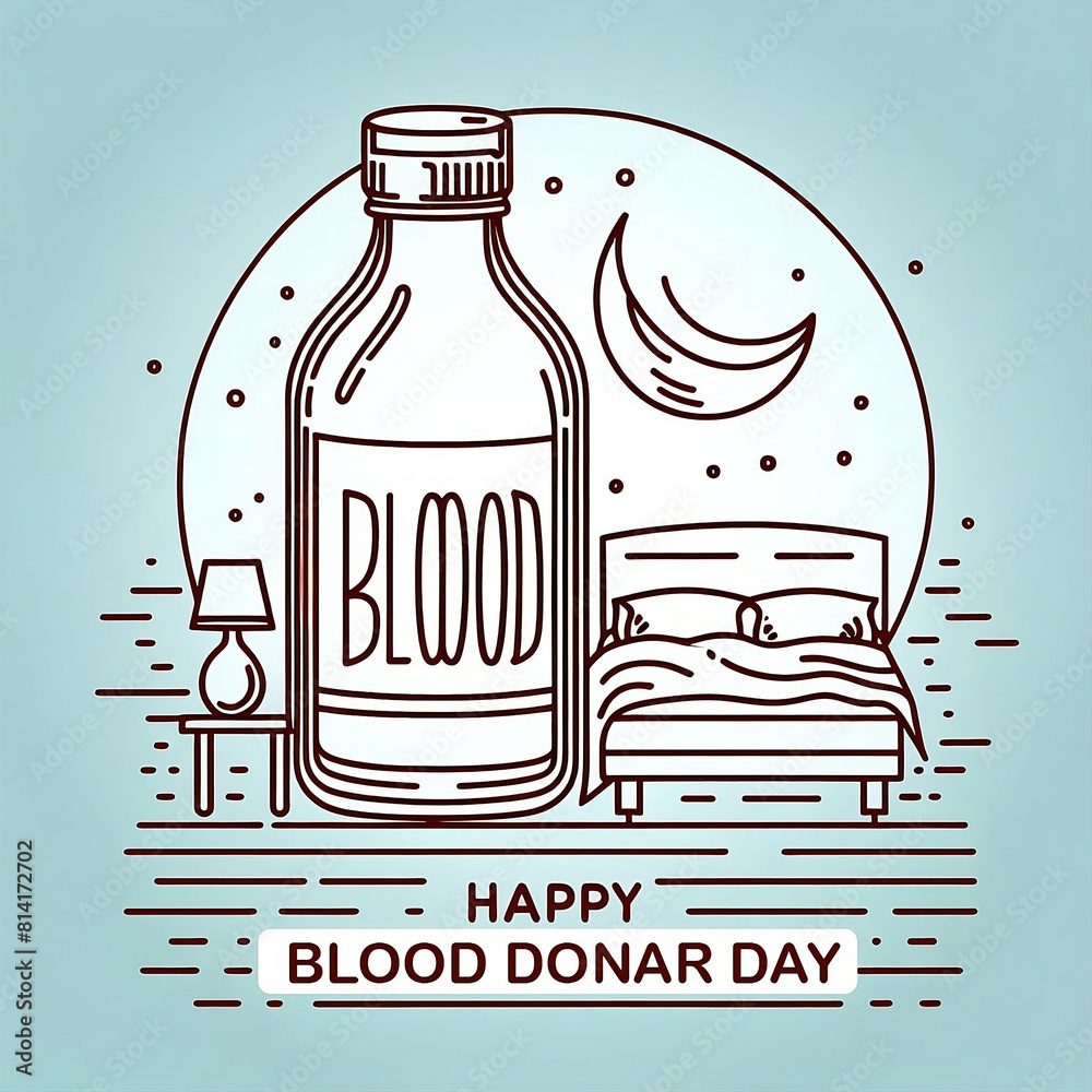 Happy blood Donar Day vector greeting cards with Bootle of blood and ...