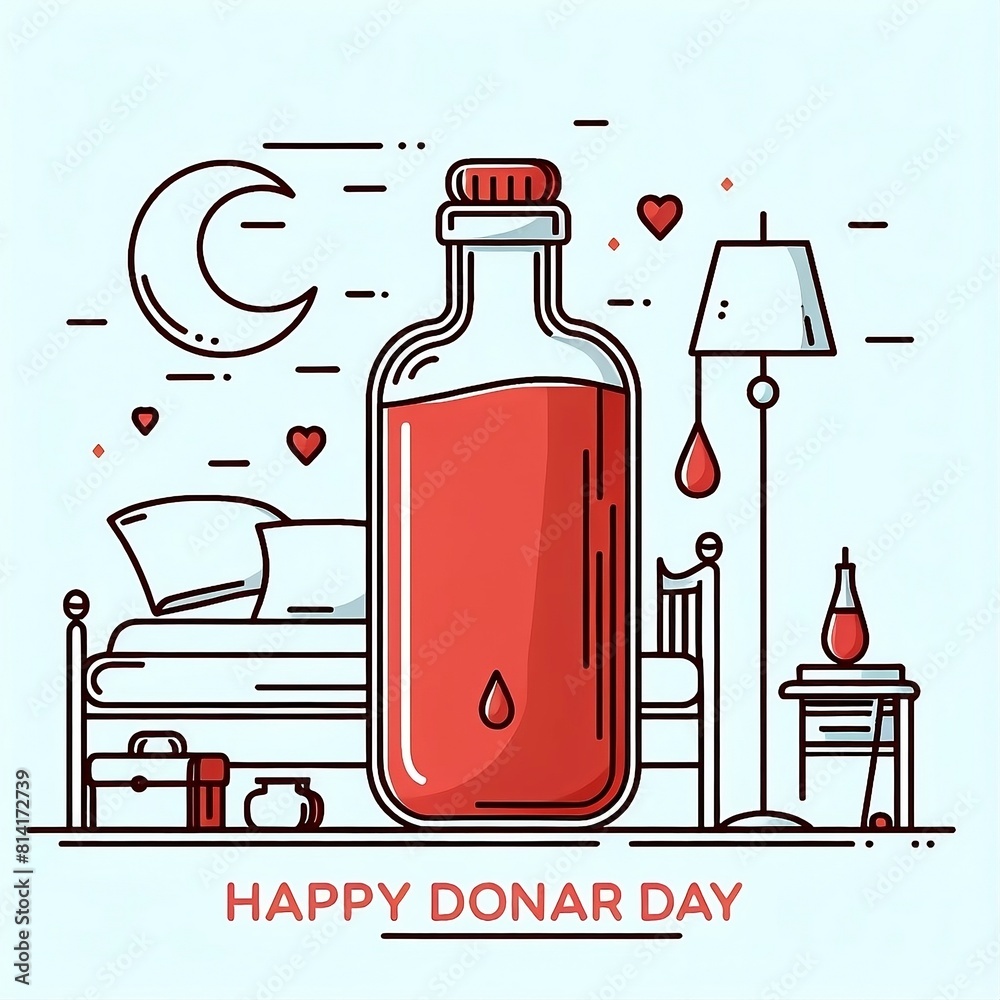 Happy blood Donar Day vector greeting cards with Bootle of blood and ...
