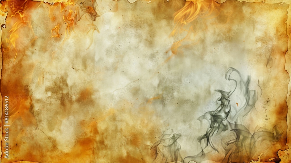 Burnt paper realistic composition with burning a4 paper sheet with ...