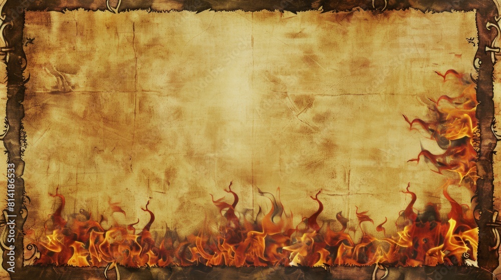 Burnt paper realistic composition with burning a4 paper sheet with ...