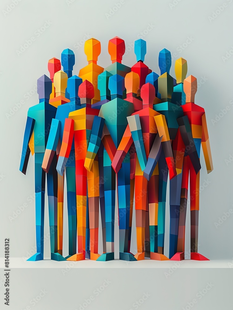 Tech Titans A group of diverse figures holding hands, each representing ...